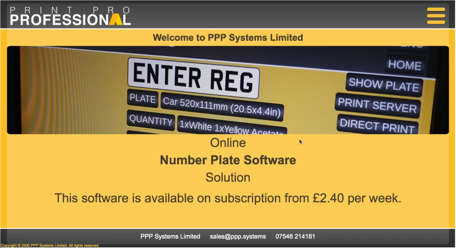 PPP Systems Limited Number Plate Subscription Software
